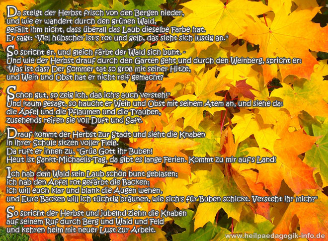 Herbstgedicht: Der Herbst als Färber