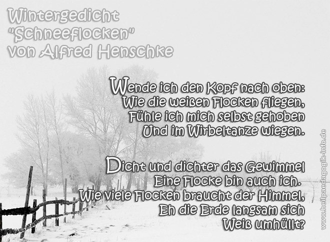 Wintergedicht: Schneeflocken